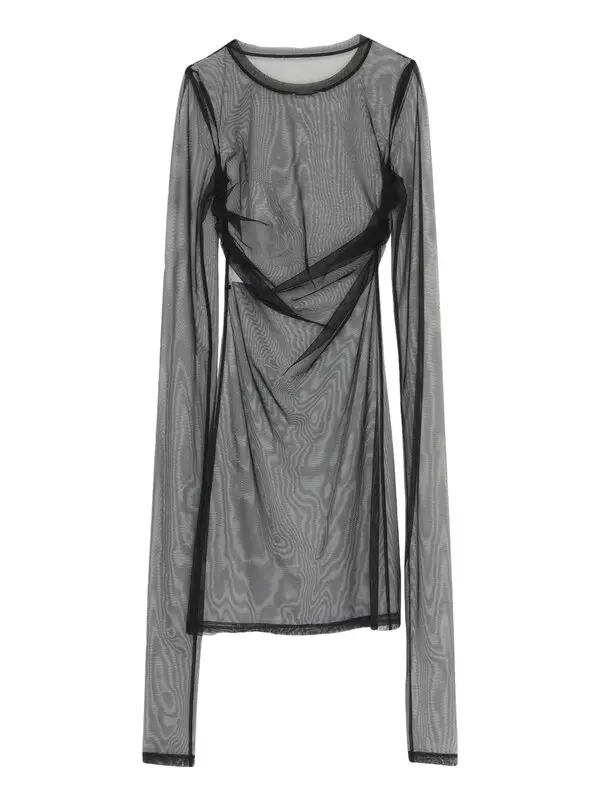 Dolce & Gabbana Sheer Long Sleeve Mesh Top - Gray