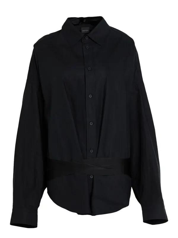 Balenciaga Long Sleeve Shirt With Tie Back - Black