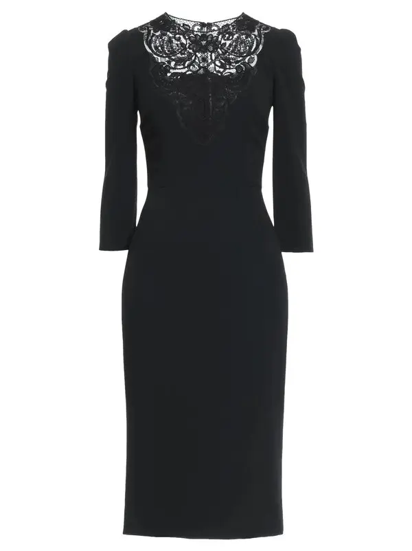 Dolce & Gabbana Lace Spliced Fitted Dress - Black