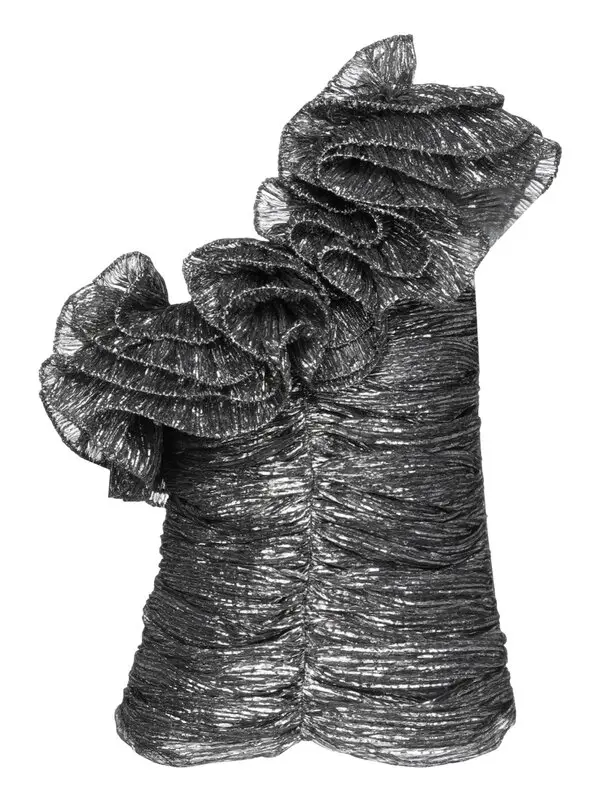 Isabel Marant Étoile One Shoulder Ruffled Organza Top - Black
