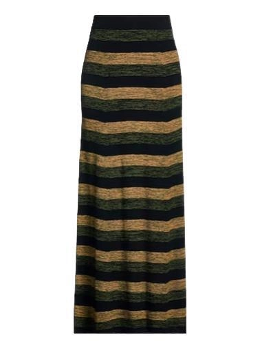 GANNI Striped Midi Skirt - Black