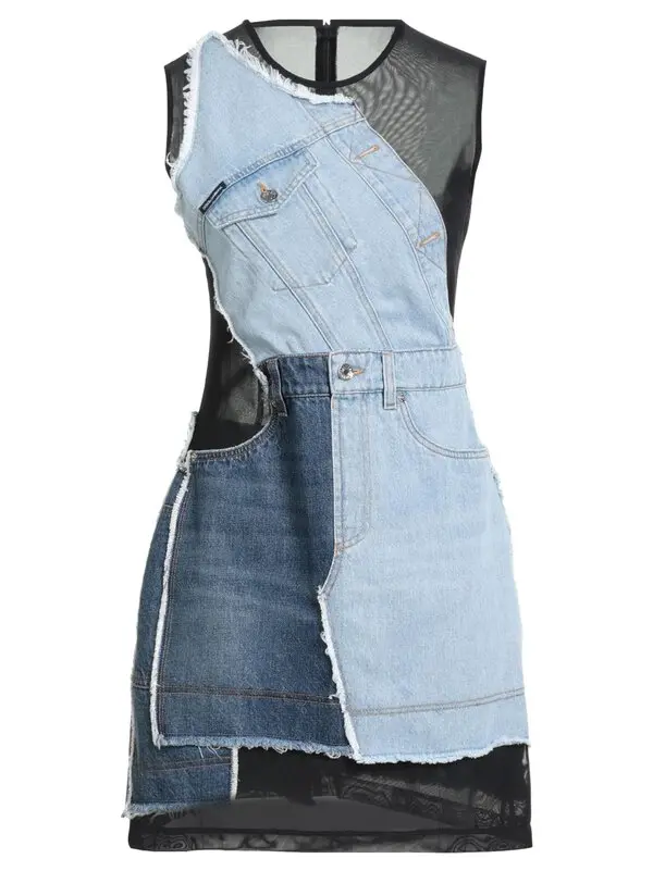 Dolce & Gabbana Denim And Tulle Cami Dress - Blue
