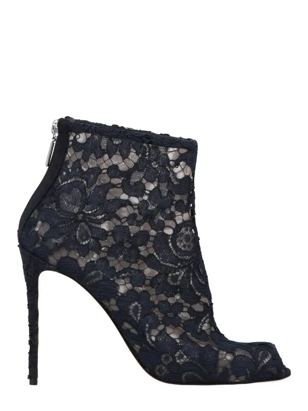 Dolce & Gabbana Open-toe Lace Ankle Boots - Black