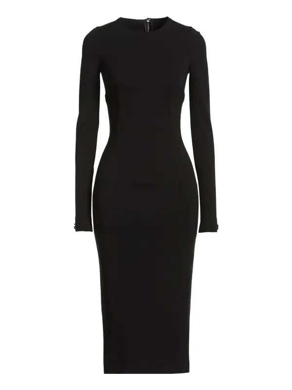 Dolce & Gabbana Long Sleeve Bodycon Dress - Black