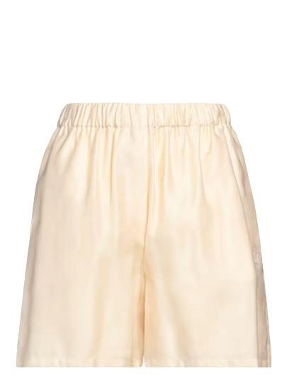 Max Mara Elasticated Bermuda Shorts With Embroidered Logo - Nude