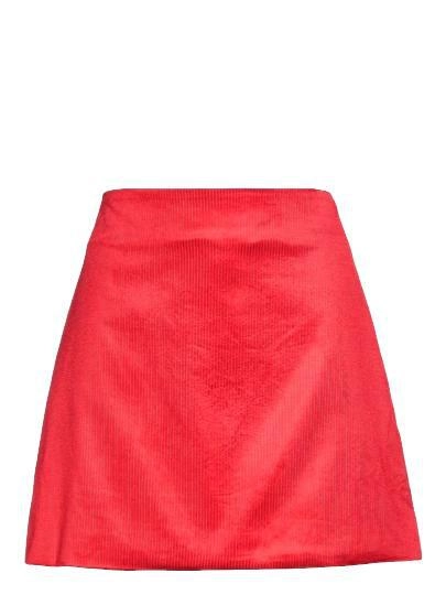 GANNI Fitted Flared Skirt - Red