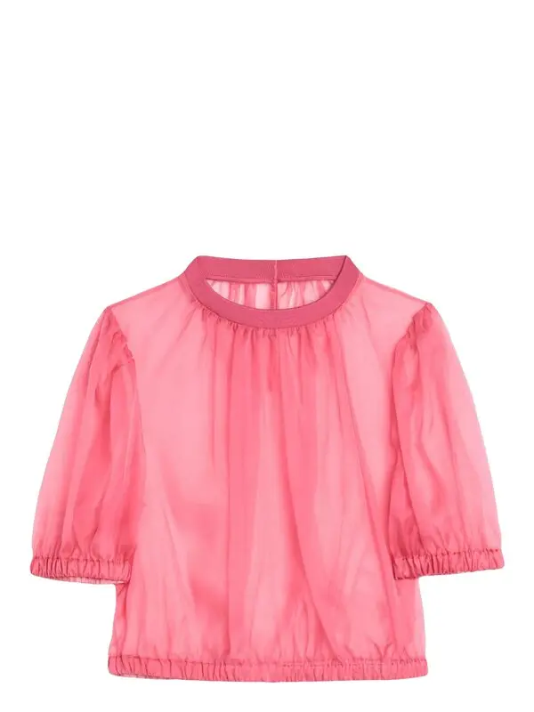 Dolce & Gabbana Organza Short Sleeve Top - Pink