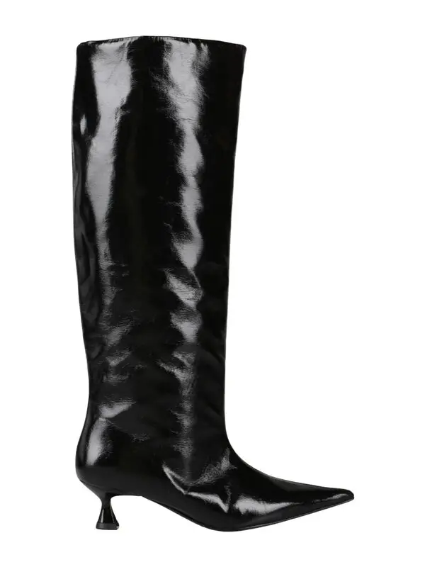 GANNI Pointed Toe Spool Heel Boots - Black