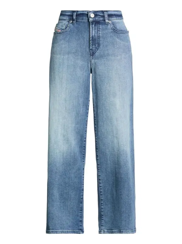 DIESEL® Straight-leg Jeans With Faded Medium Wash - Blue