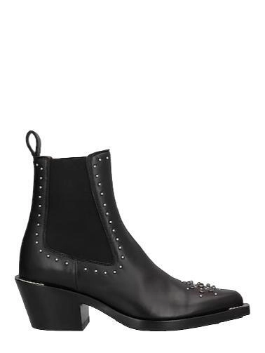 Chloé Studded Ankle Boots With Elastic Inserts And Cuban Heels - Black
