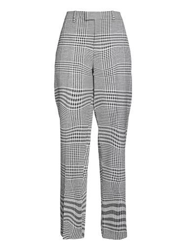 Burberry Prince Of Wales Check Flannel Straight-leg Trousers - Gray