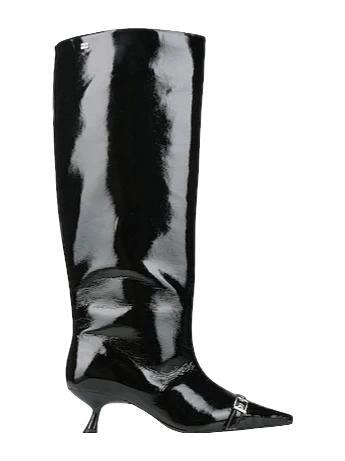 GANNI Knee-high Glossed Boots - Black