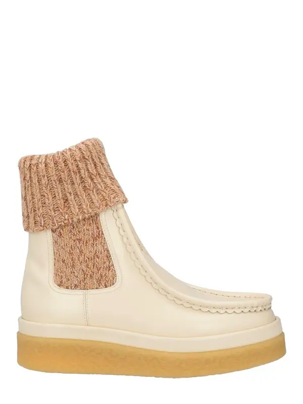 Chloé Knitted Chelsea Boots - Nude