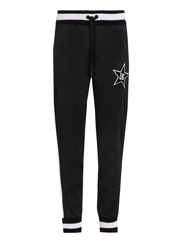 Dolce & Gabbana Jersey Track Pants With Star Logo - Black