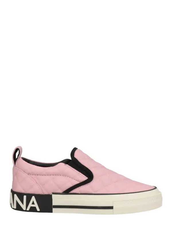 Dolce & Gabbana Quilted Round Toe Slip-on Sneakers - Pink