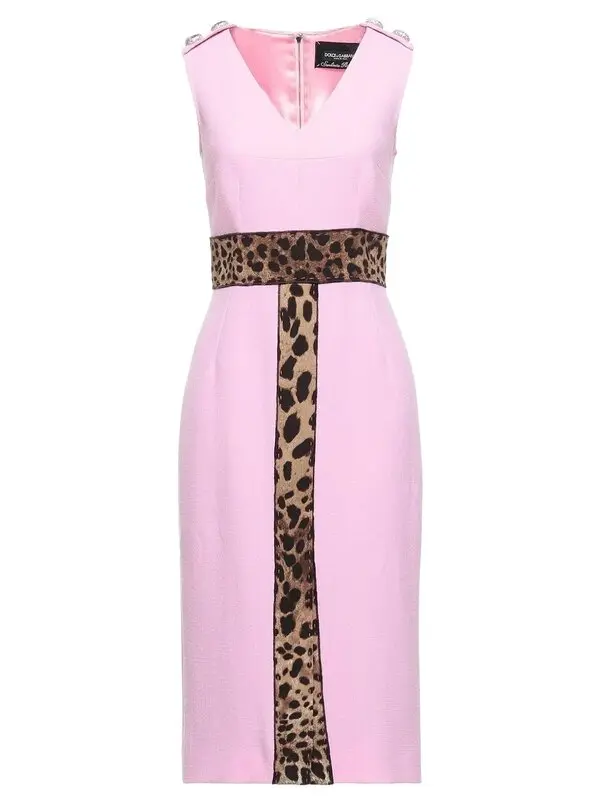 Dolce & Gabbana Leopard Print Midi Dress - Pink