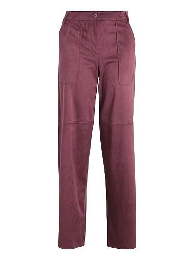 MAXCO. Solid Color Straight-leg Pants - Red
