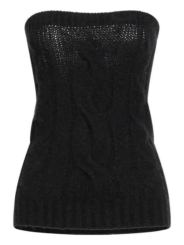 Sportmax Strapless Cable Knit Tube Top - Black