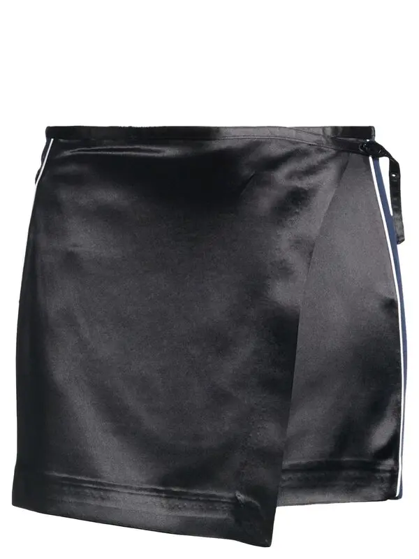 DIESEL® Two-tone Satin Wrap Skirt - Black