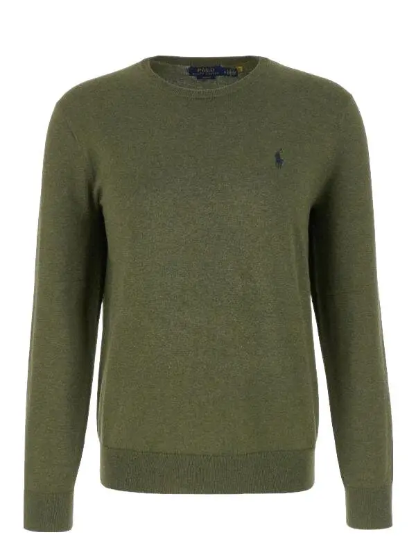 Polo Ralph Lauren Crewneck Sweater With Embroidered Logo - Green