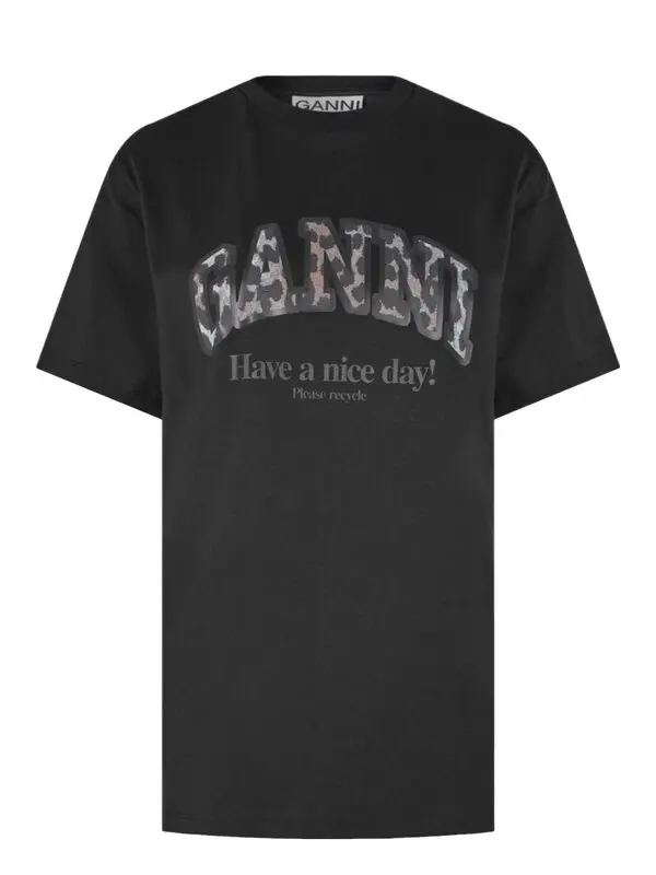 GANNI Graphic T-shirt - Black