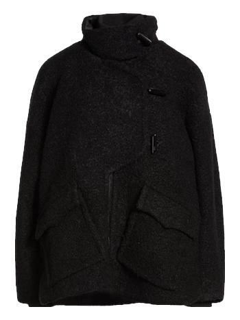 GANNI Bouclé Casual Jacket With Zip And Toggle Fastening - Black