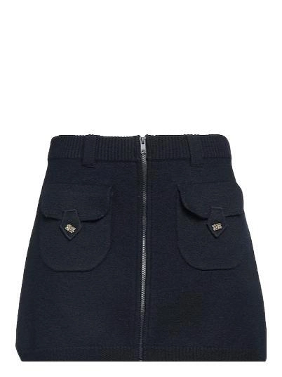 GANNI Knitted Mini Skirt - Black