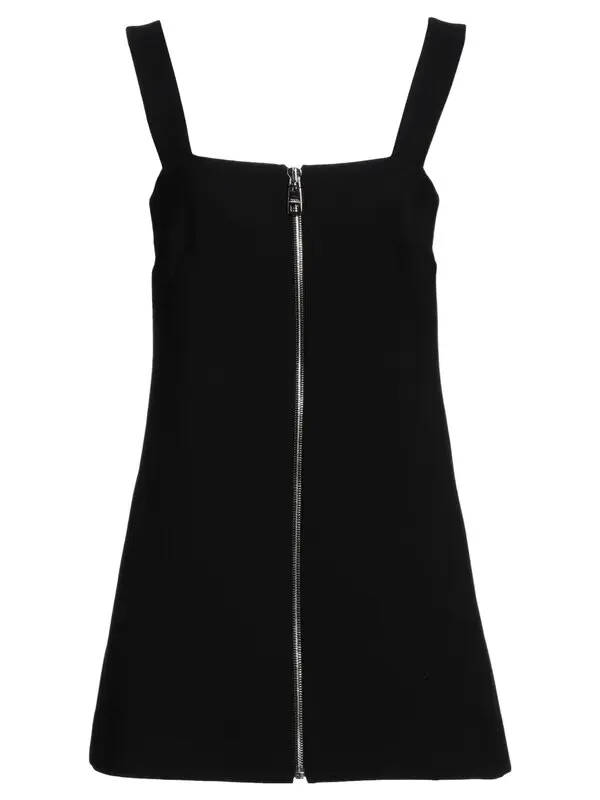 Dolce & Gabbana Sleeveless Square Neck Wool Dress - Black