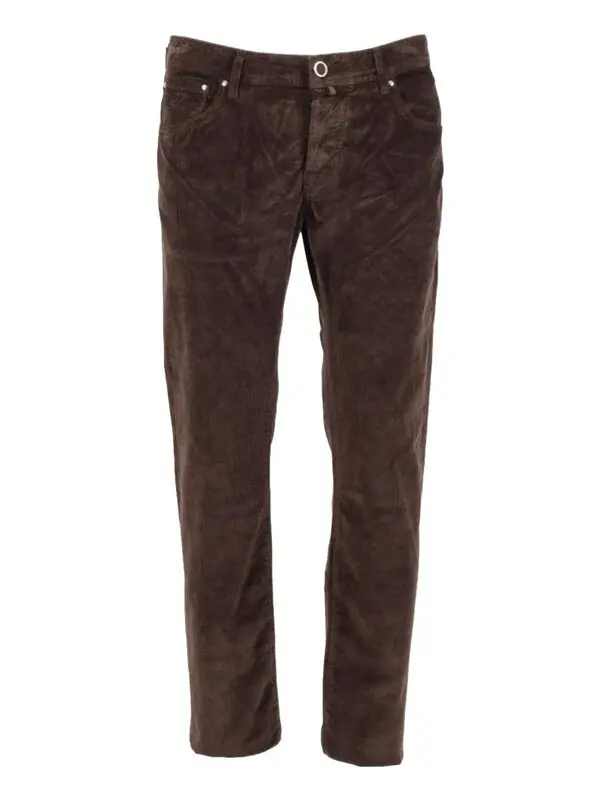 Jacob Cohen Logo Patch Straight Leg Pants - Black