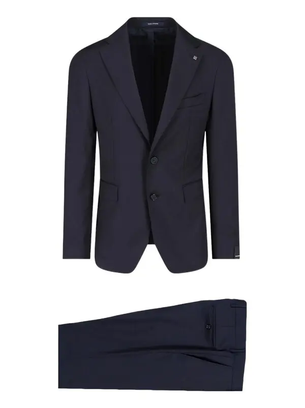 Tagliatore Long-sleeved Lapel Suit - Black