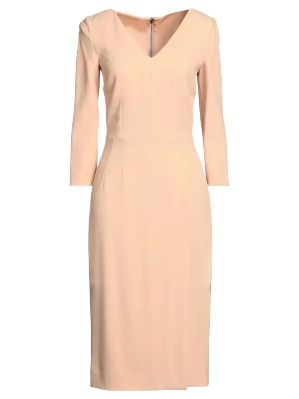 Dolce & Gabbana V-neck Slim-fit Midi Dress - Nude