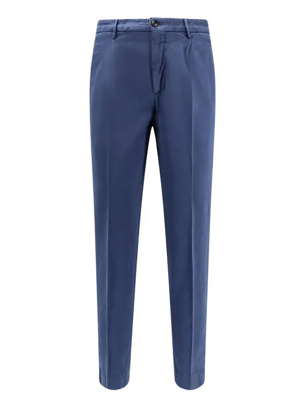 Incotex Pleated Cropped Trousers - Blue