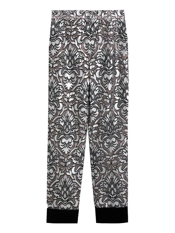 Dolce & Gabbana Floral Print Straight-leg Trousers - Black