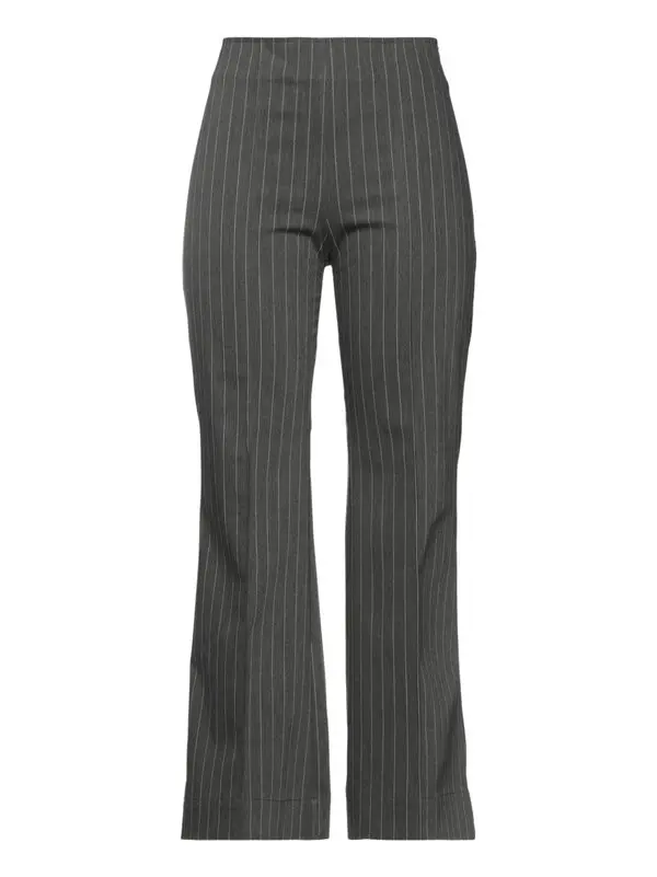 GANNI Pinstriped Stretch Trousers - Black