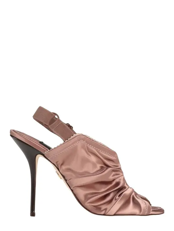Dolce & Gabbana Gathered Slingback Stiletto Sandals - Nude
