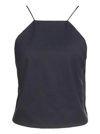 DIESEL® Color-blocked Twill Jersey Crop Top - Black