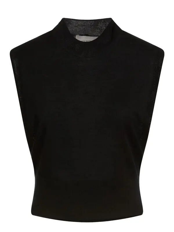 Sportmax Sleeveless Crewneck Knit Top - Black