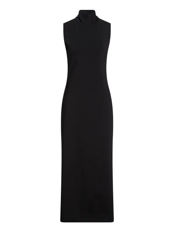 Sportmax Sleeveless High Neck Slip Dress - Black
