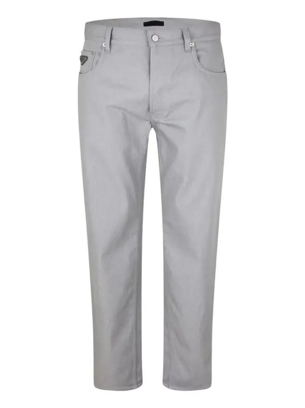 Prada Logo Straight Jeans - Gray (