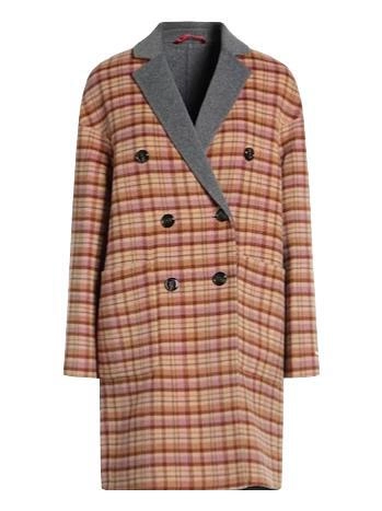 MAXCO. Max&co. Checked Double-breasted Overcoat - Brown