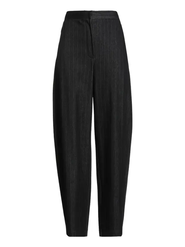 MAXCO. Max&co. Pinstriped Jersey Wide-leg Trousers - Black