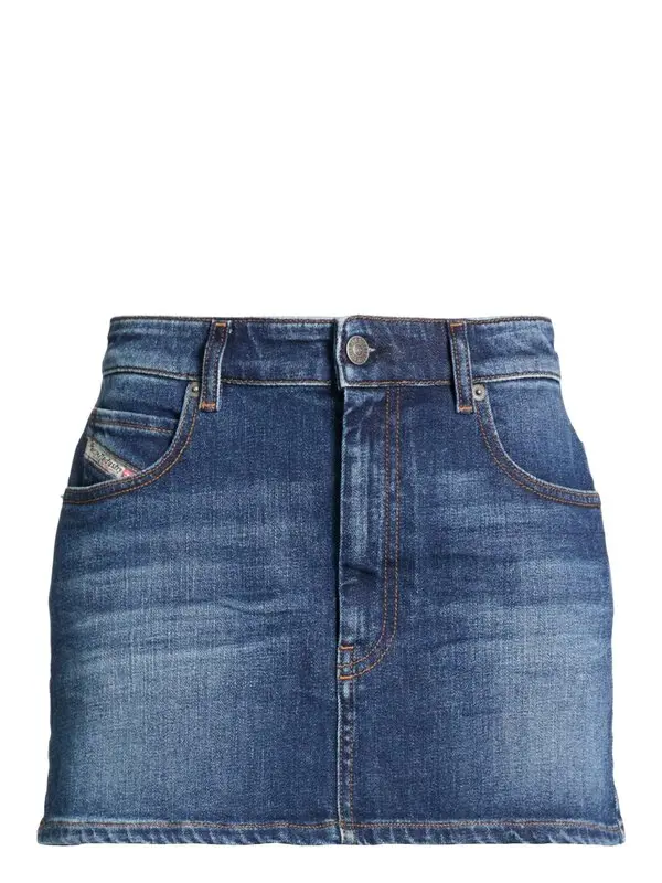DIESEL® Dark Wash Denim Midi Skirt - Blue