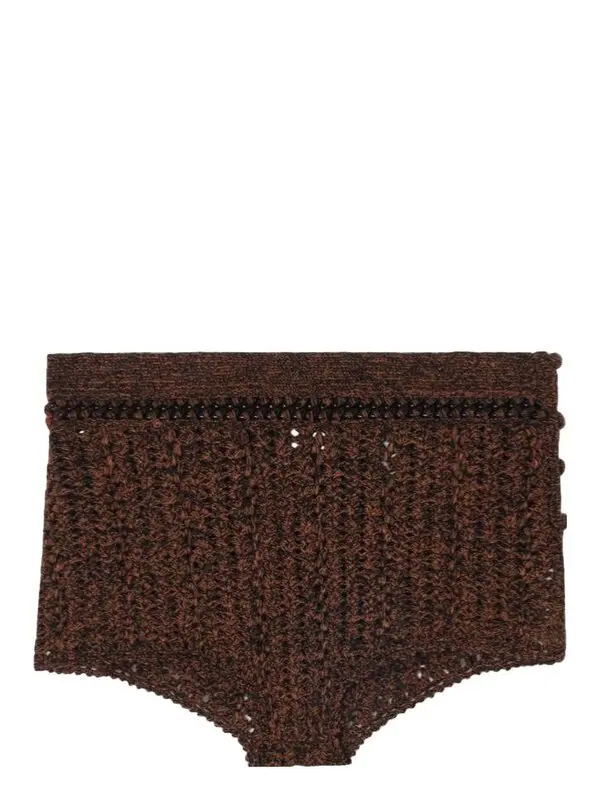 Burberry Crochet Mouliné Cotton Shorts - Black/red