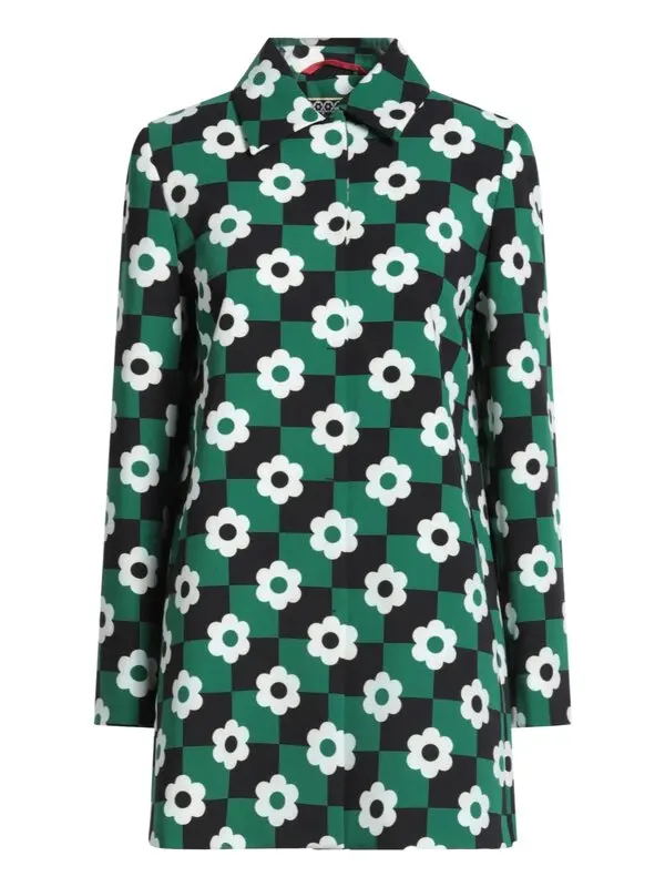 MAXCO. Max&co. Floral Printed Long Trench Coat - Green