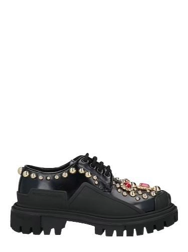 Dolce & Gabbana Embellished Lace-up Shoes - Black