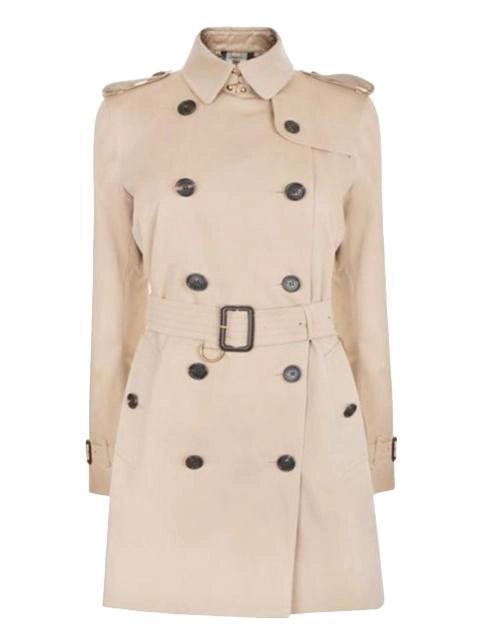 Burberry Check Trench Coat - Nude