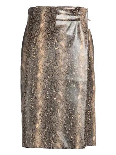 GANNI Printed Wrap Skirt - Nude