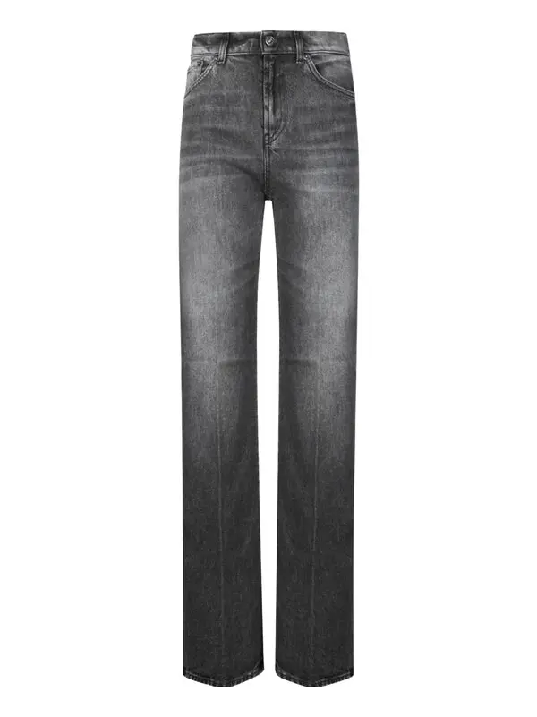 DONDUP Logo-patch Wide-leg Jeans - Black