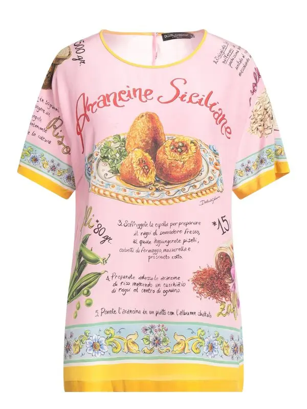 Dolce & Gabbana Short Sleeve Printed Top - Pink