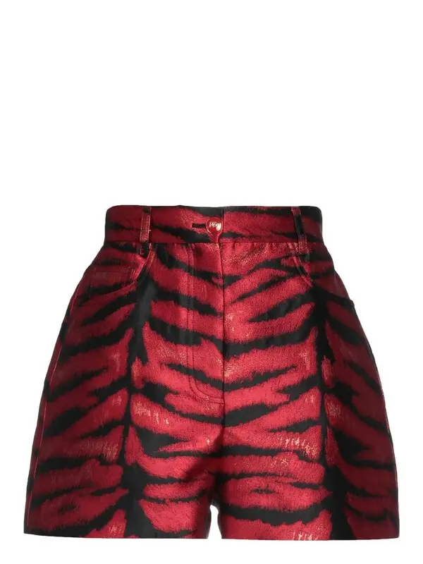Dolce & Gabbana Animal Print Jacquard Shorts - Red